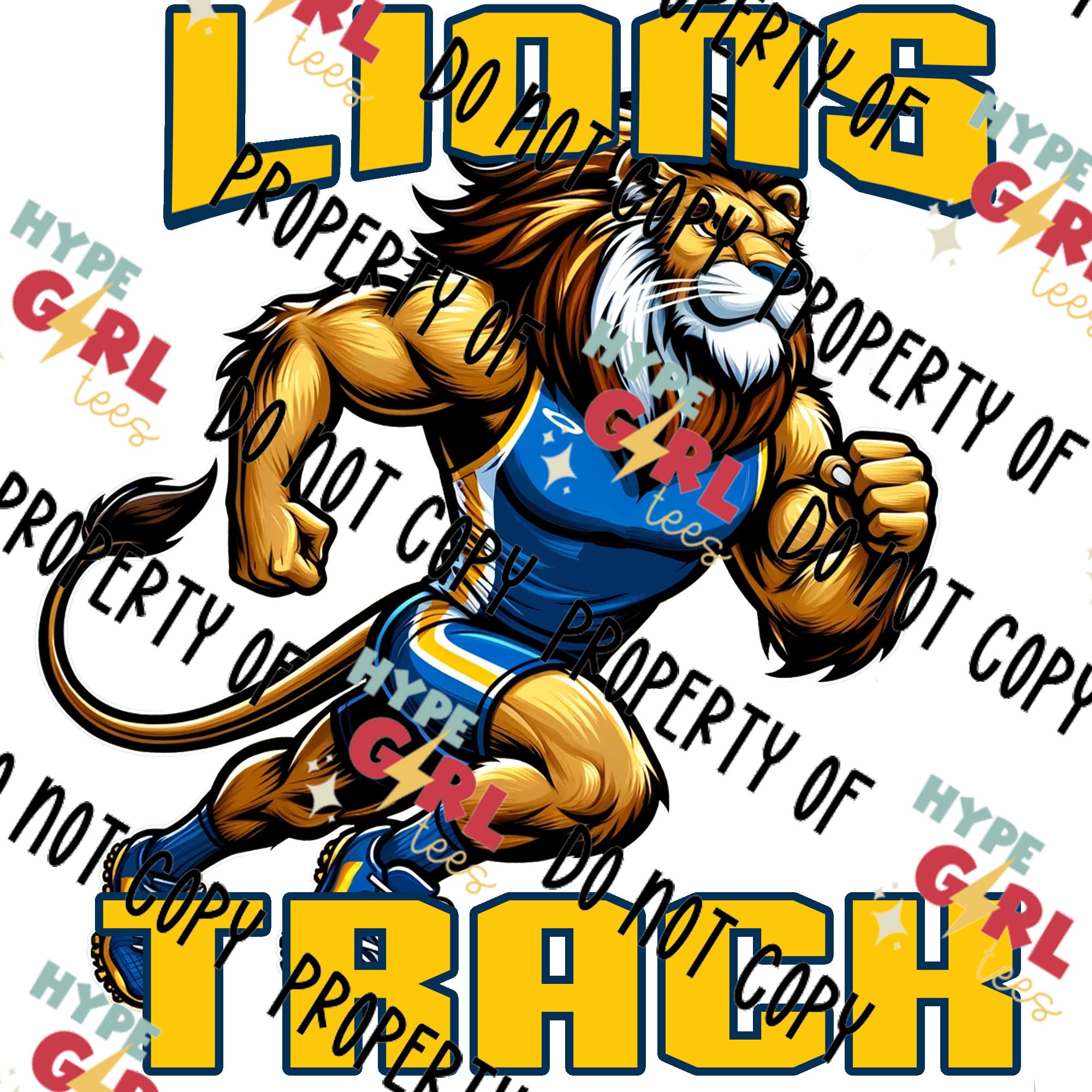 Lions Track Team Mascot PNG. Blue & Gold Variation. Other Color ...