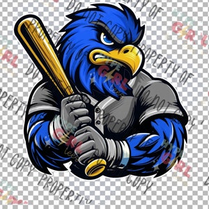 Hawks Baseball Design PNG Digital File. Blue & Silver Variant. OTHER ...
