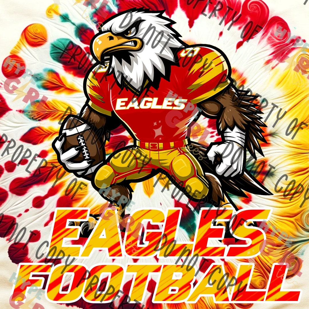 Eagles Football PNG Digital File. Red & Gold Variation. Other Colors ...