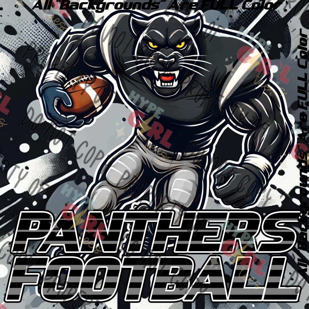 Panthers Football Design PNG Digital File. Black & Silver Variation ...