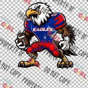 Eagles Football PNG Digital File. Blue & Red Variation. Other Colors ...