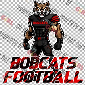 Bobcats Football PNG Digital File. Black & Red Variation. Other Colors ...