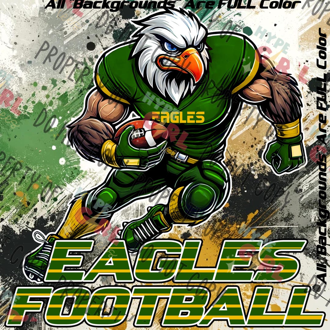 Eagles Football PNG Digital File. Green & Gold Variation. Other Colors ...