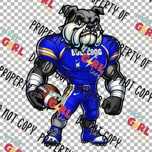 Bulldogs Football PNG Digital File. Blue & Gold Variation. Other Colors ...