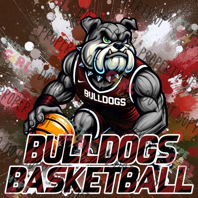 Bulldogs Basketball Mascot Design PNG. Maroon and White Variation Other ...