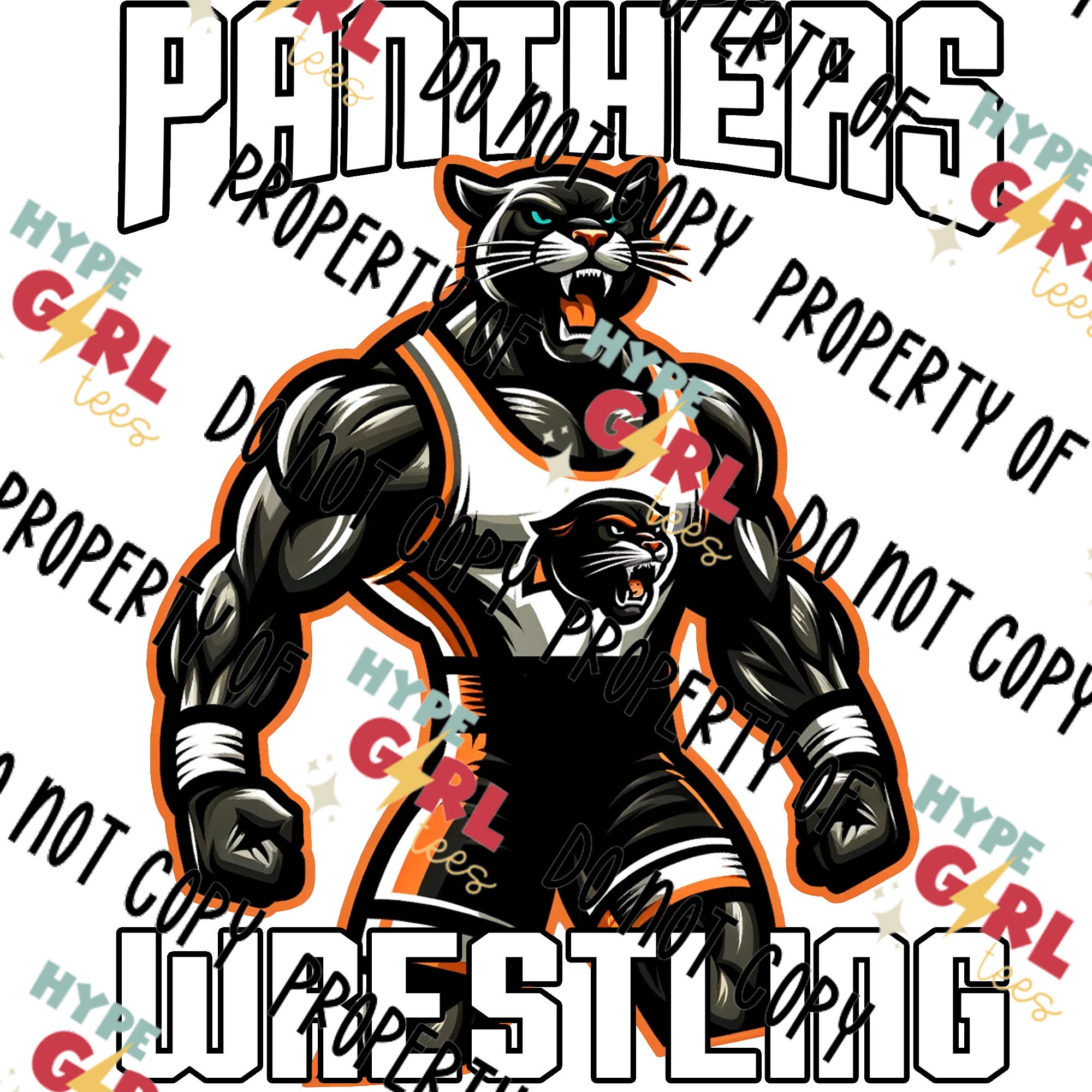 Panthers Wrestling Mascot Design PNG Orange & White Variation, Other ...