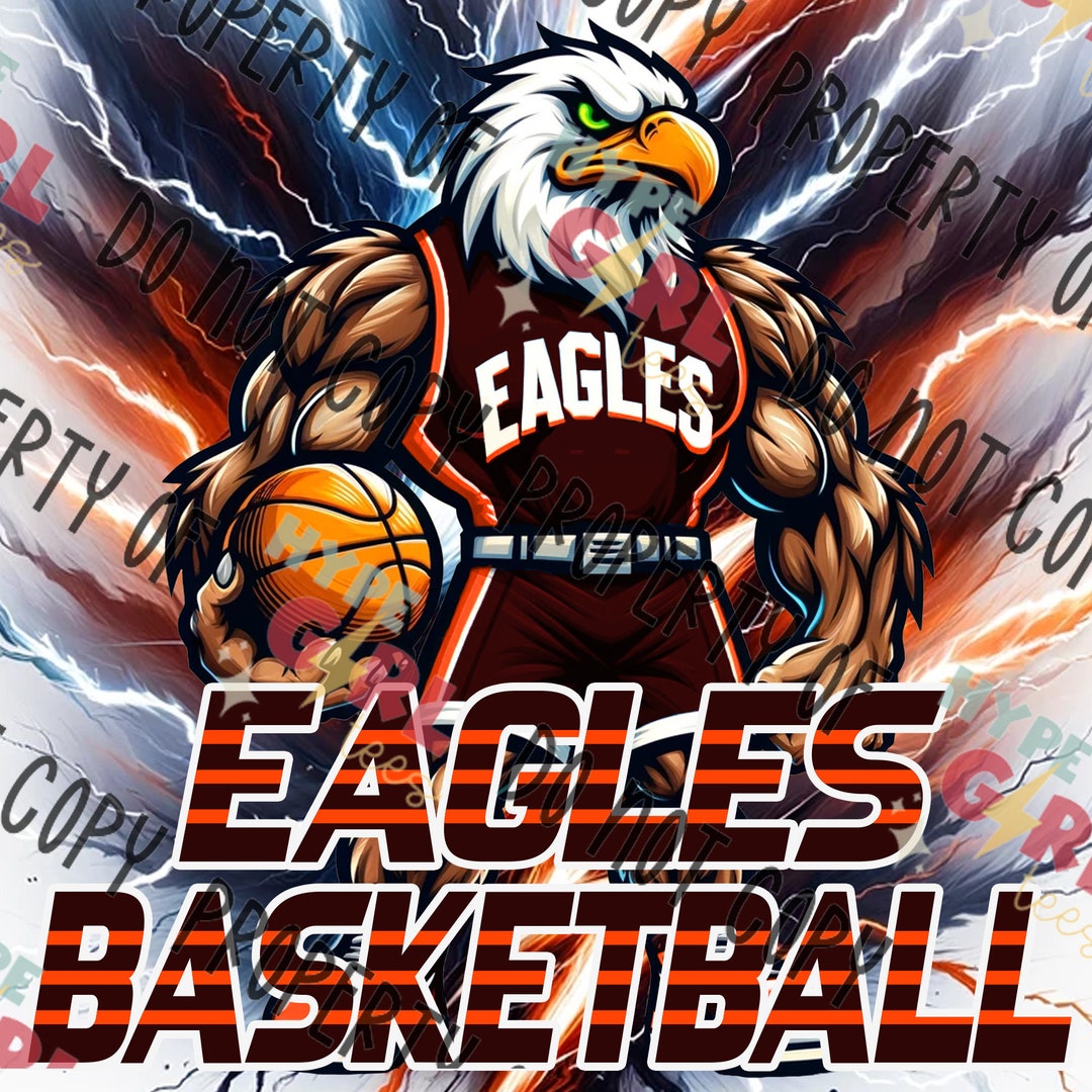 Eagles Basketball Mascot Digital File Brown & Orange Variation. Other ...