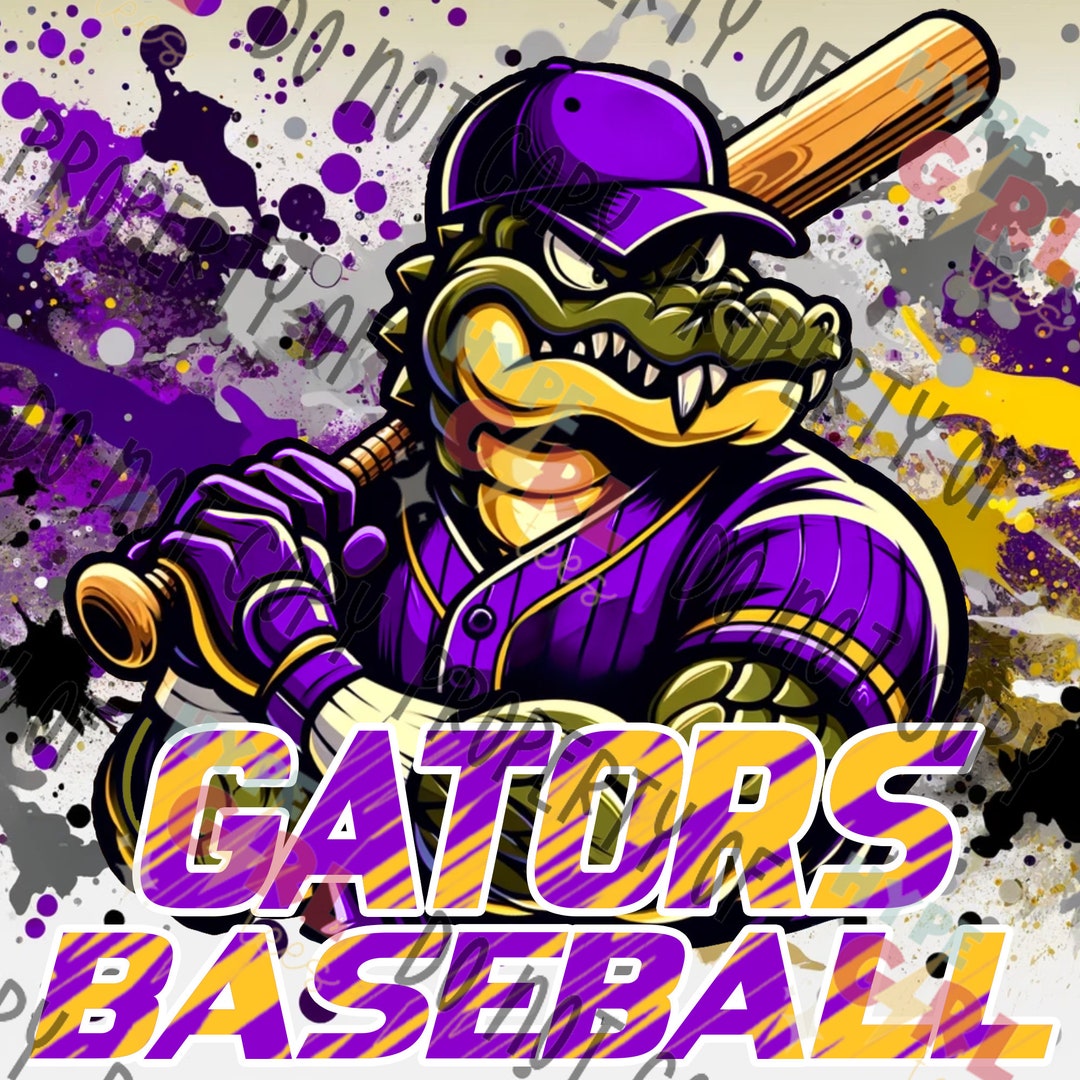 Gators Baseball / Softball Mascot PNG Digital File. Purple & Gold ...