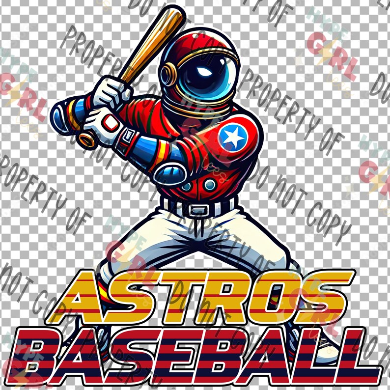 Astros Baseball Mascot PNG Digital File. Red & Blue, Other Colors ...