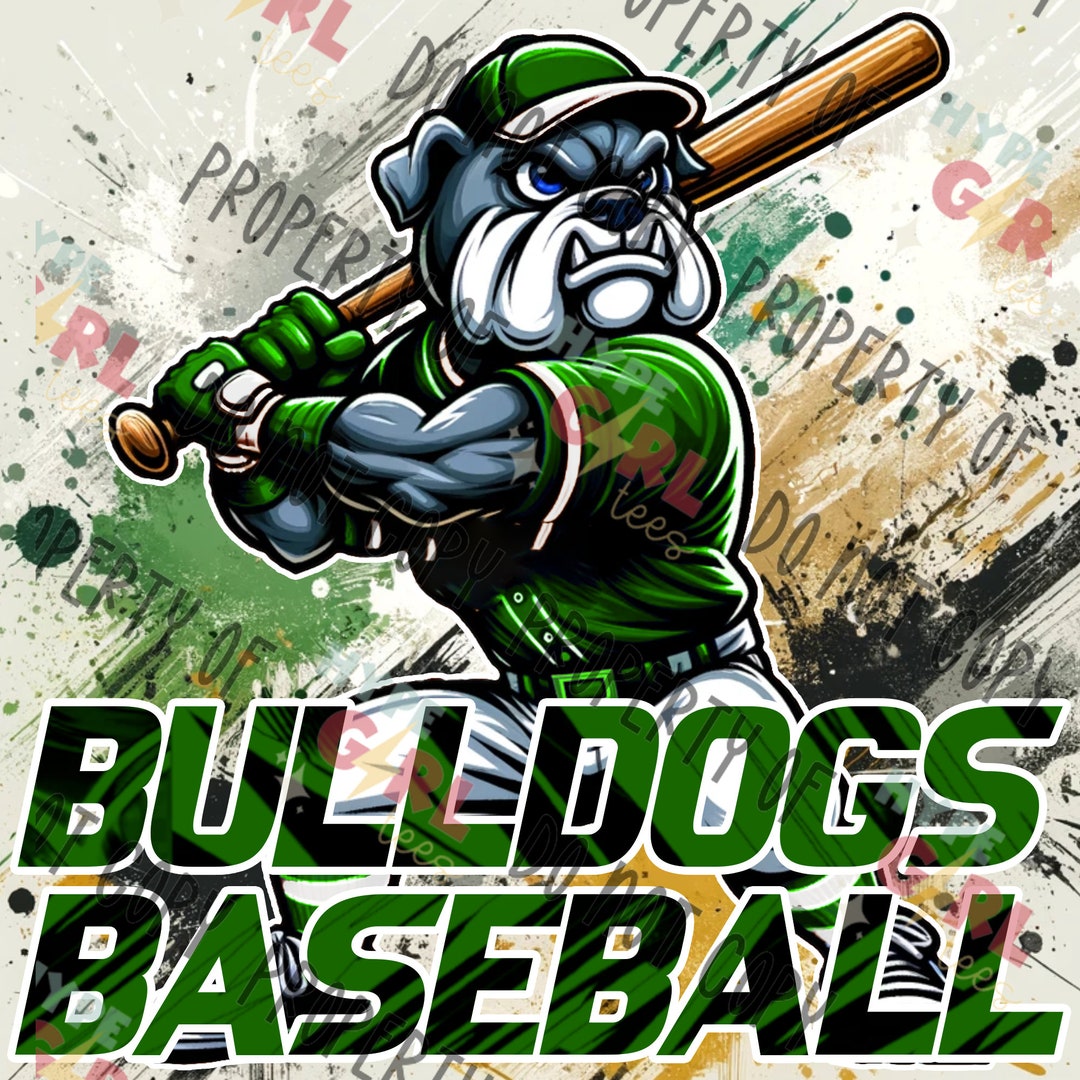 Bulldogs Baseball / Softball Mascot PNG Digital File. Green & White ...