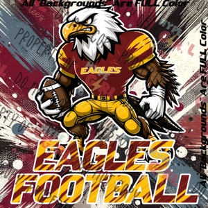 Eagles Football PNG Digital File. Maroon & Gold Variation. Other Colors ...