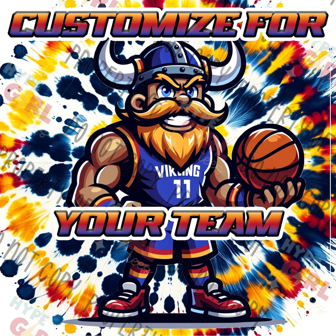 Vikings Basketball Mascot PNG, Digital File. Vikings Logo. Easily ...