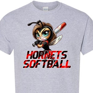 Lady Hornets Softball Mascot PNG Digital File. Black & Red Variant ...