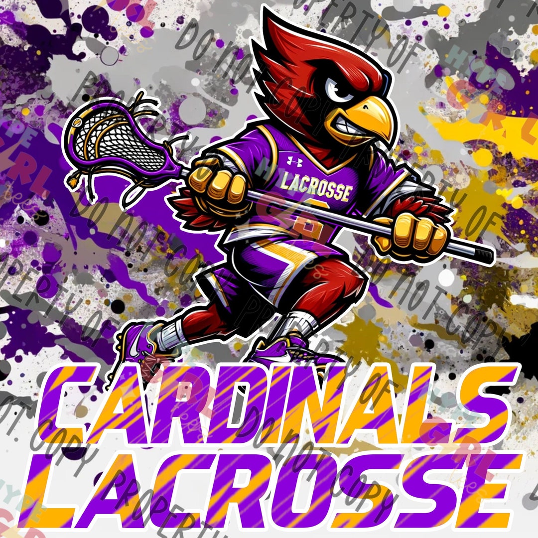 Cardinals Lacrosse Mascot Design PNG. Purple & Gold Variation, Other ...