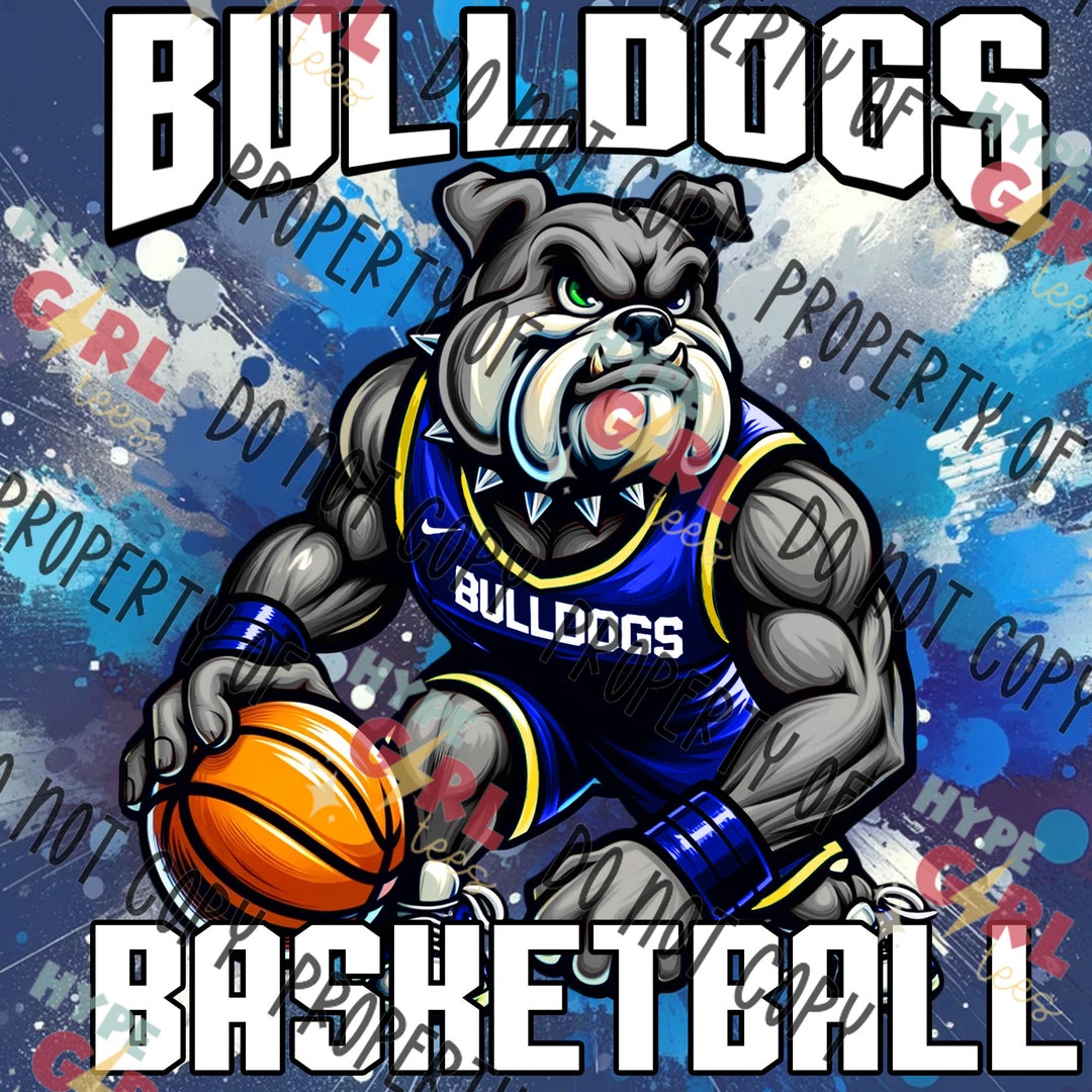 Bulldogs Basketball Mascot PNG, Digital File. Blue and Gold Variation ...