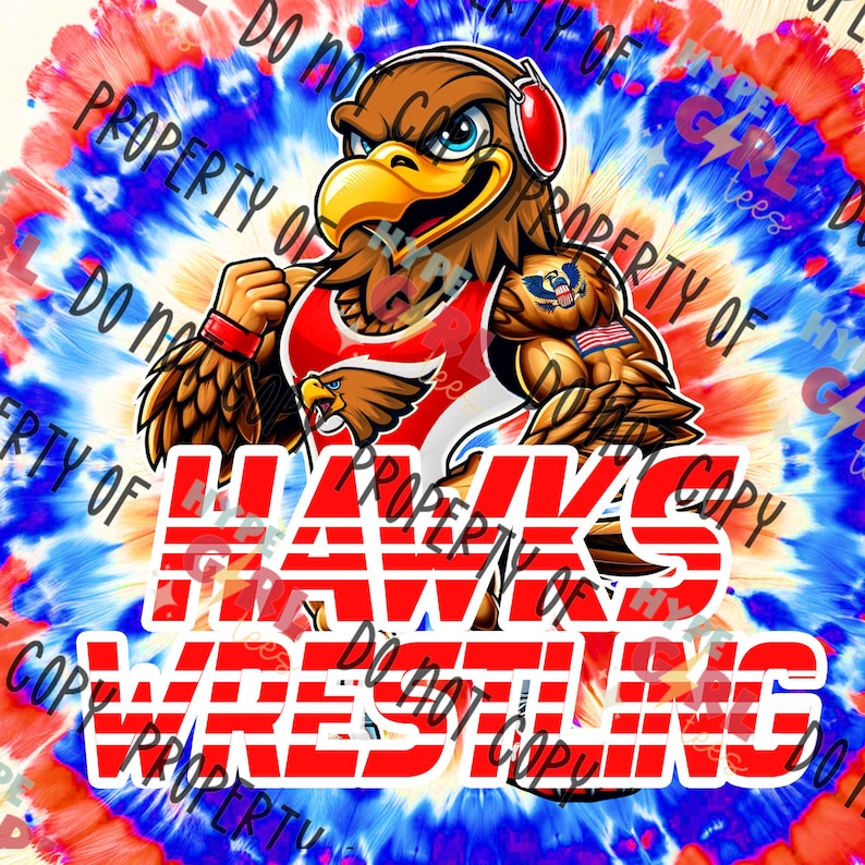 Hawks Wrestling Mascot PNG, Digital File. Hawks Logo. Red & White ...