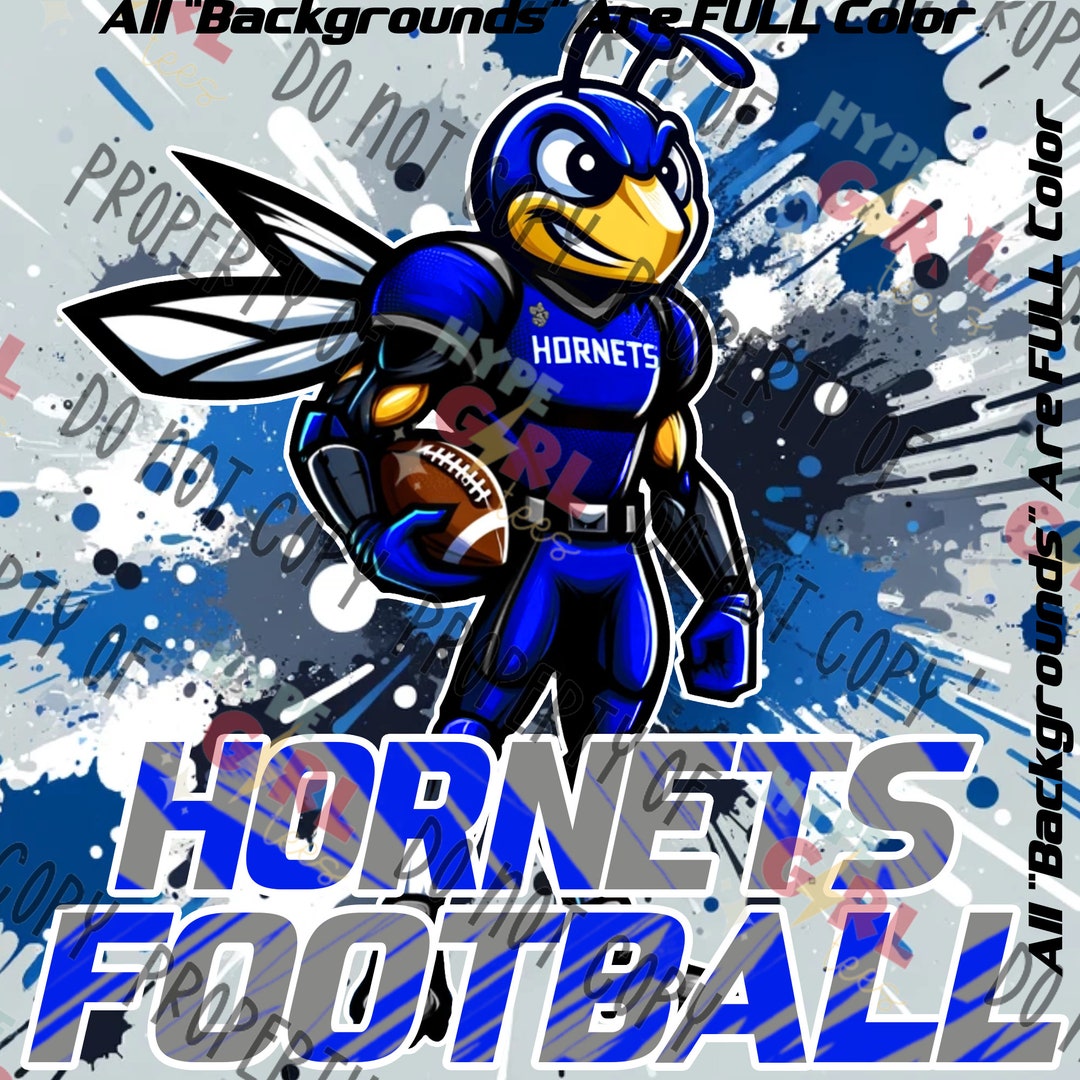 Hornets Football Mascot PNG Digital File. Blue & Silver Variation ...