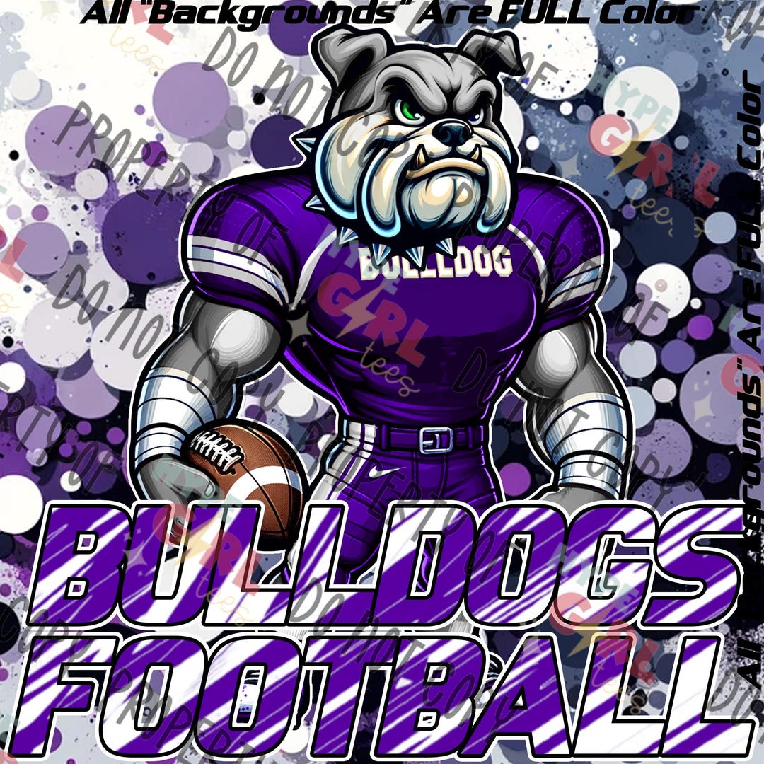 Bulldogs Football PNG Digital File. Purple & White Variation. Other ...