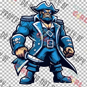 Pirates Mascot / Design Digital File PNG. Blue & White Variation. OTHER ...