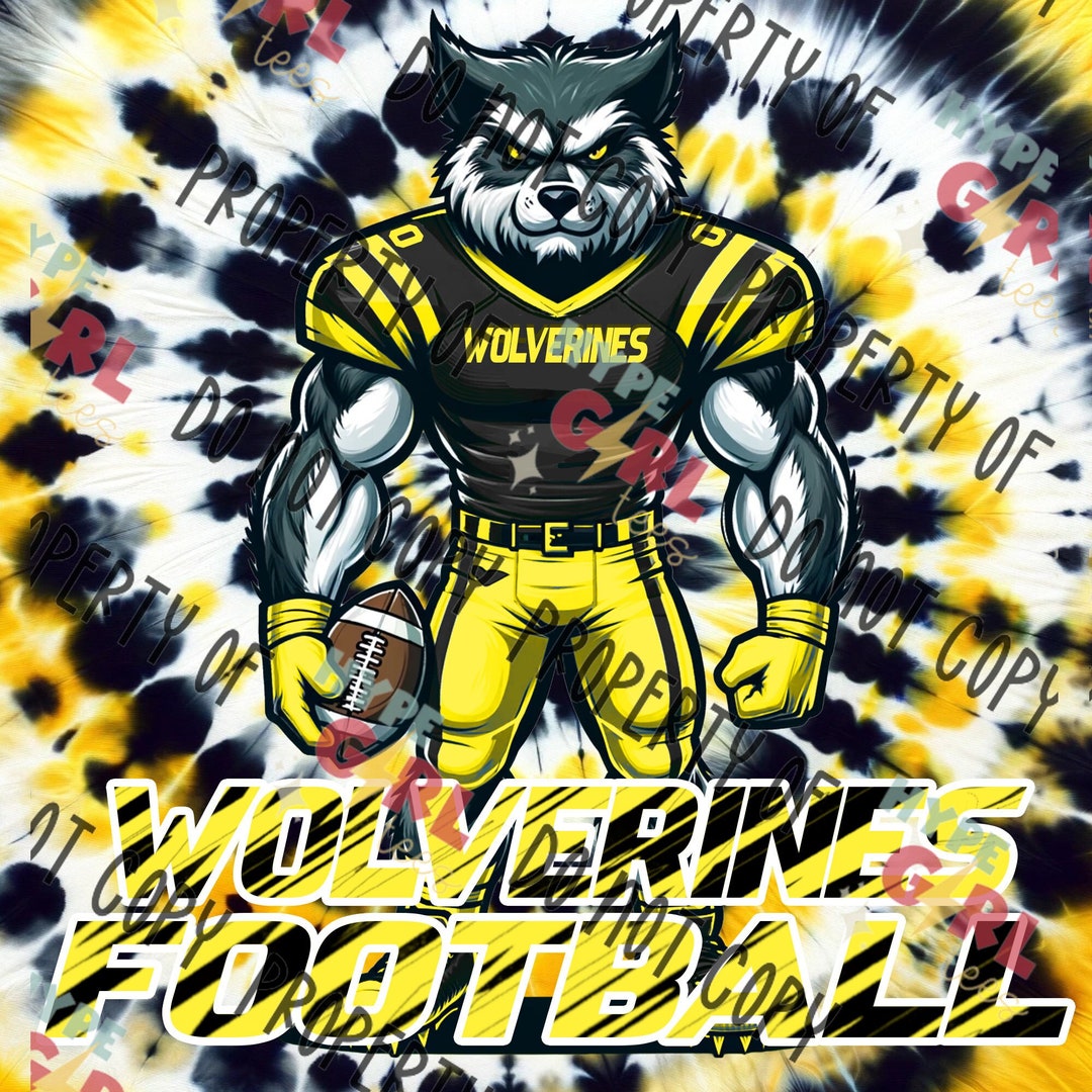Wolverine Football PNG Digital File. Black & Gold Variation. Other ...
