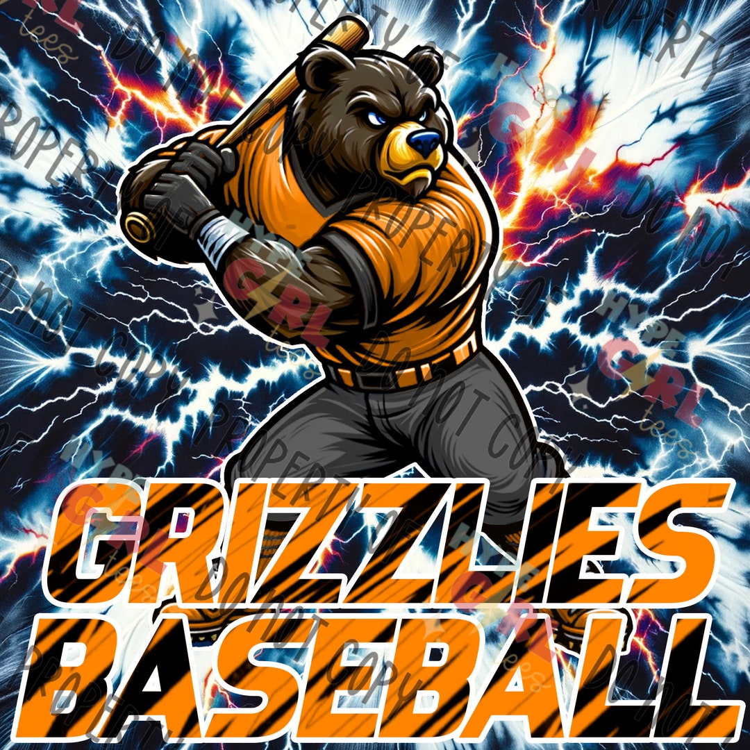 Bears Baseball Mascot PNG Digital File. Orange & Black Variant OTHER ...