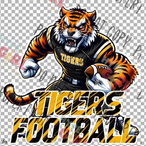 Tigers Football Design PNG Digital File. Black & Gold Variation. Other ...