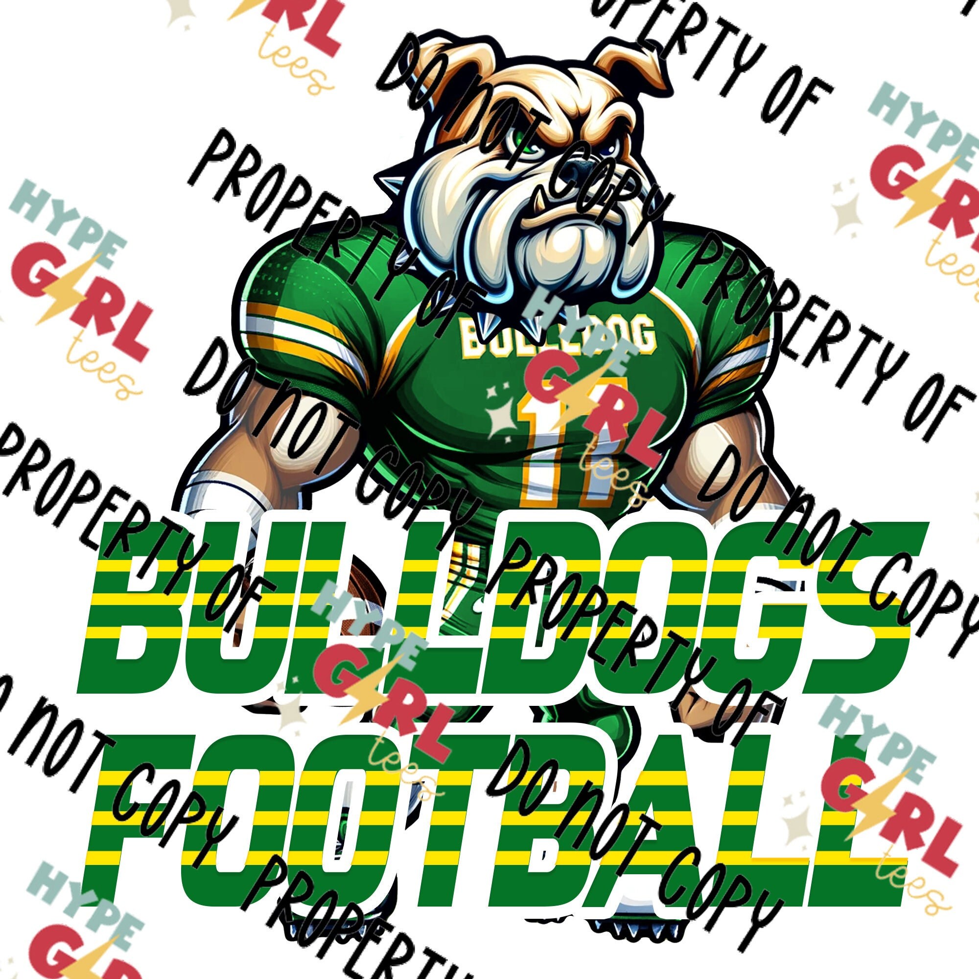 Bulldogs Football PNG Digital File. Green & Gold Variation. Other ...