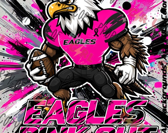 Eagles Football Breast Cancer Awareness Design PNG. Pink Out Variation ...