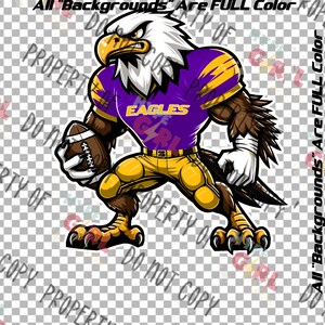 Eagles Football PNG Digital File. Purple & Gold Variation. Other Colors ...