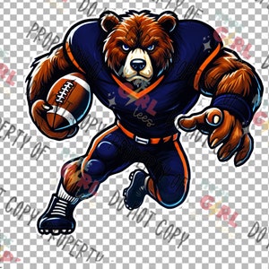 Bears Football PNG Digital File. Navy & Orange Variation. Other Colors ...