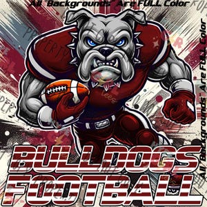 Bulldogs Football PNG Digital File. Maroon & White Variation. Other ...