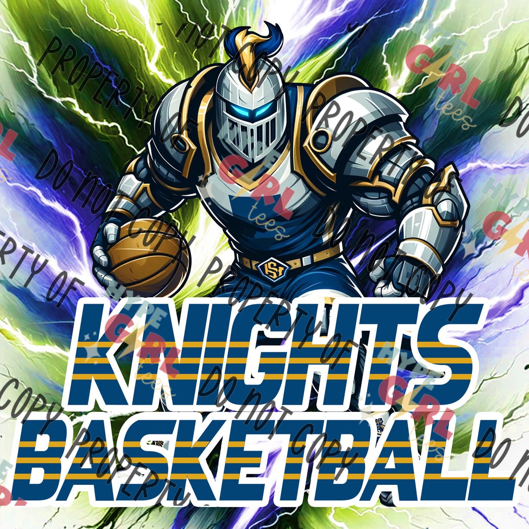 Knights Basketball Mascot PNG, Digital File. Knights Logo. Blue & Gold ...