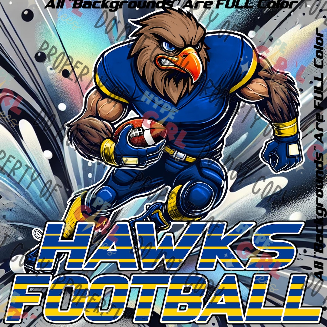 Hawks / Falcons Football PNG Digital File. Blue & Gold Variation. Other ...