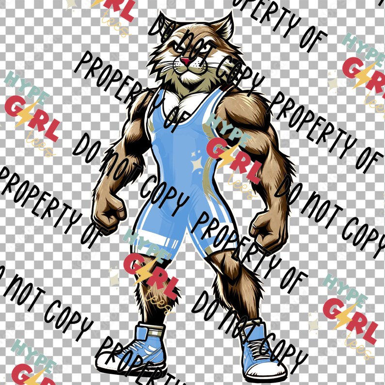 Wildcats Wrestling Mascot PNG, Digital File. Wildcats Logo.blue & White Variation. Other Color ...