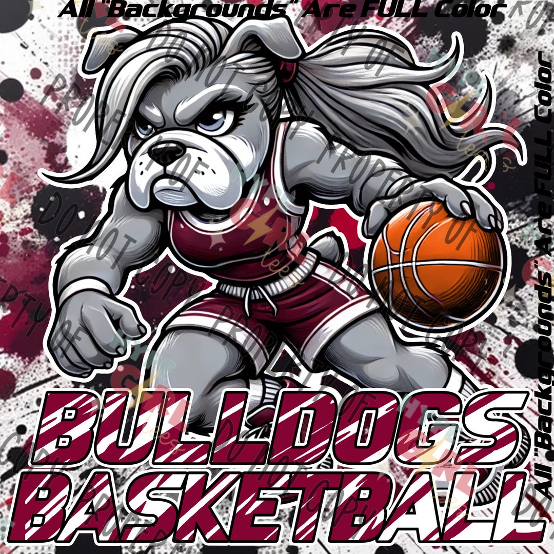 Lady Bulldogs Basketball Design PNG. Maroon and White Variation Other ...