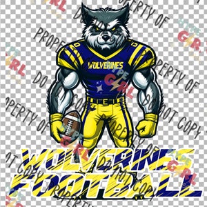 Wolverine Football PNG Digital File. Blue & Gold Variation. Other ...