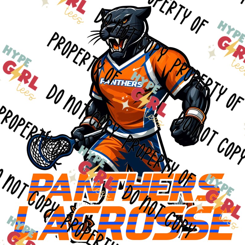 Panthers Lacrosse Mascot Design PNG Orange & Blue Variation, Other ...