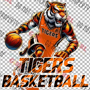 Tigers Basketball Mascot PNG, Orange & Black Variation. Other Colors ...