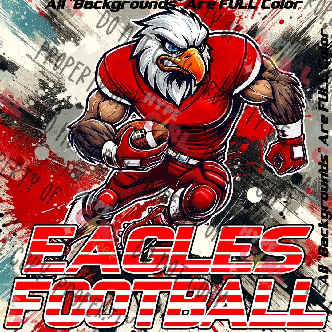 Eagles Football PNG Digital File. Red & White Variation. Other Colors ...