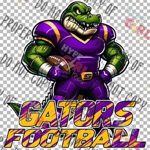 Gators Football Design PNG Digital File. Purple & Gold Variant Other ...