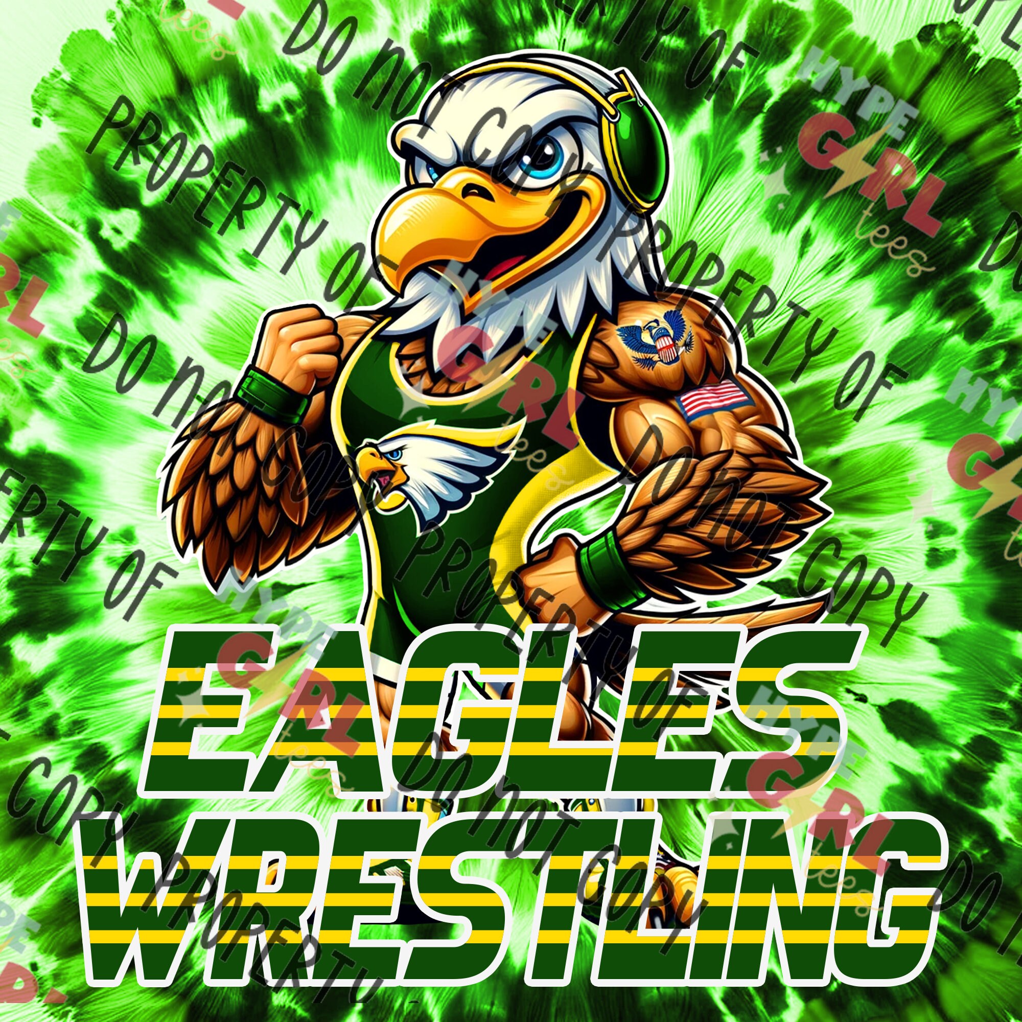 Eagle Wrestling Mascot PNG Files, Green & Gold. Other Colors Available ...