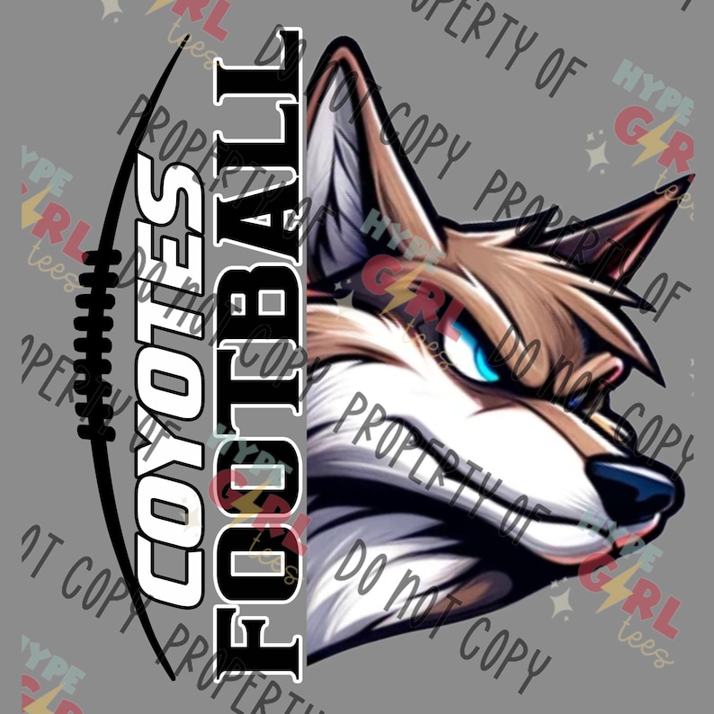 Wolves / Coyotes Football Design, Digital File PNG. Instant Download ...