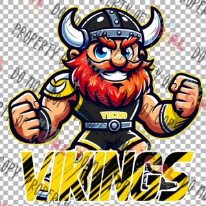 Vikings Wrestling Mascot PNG Digital File Black & Gold Variation. Other ...