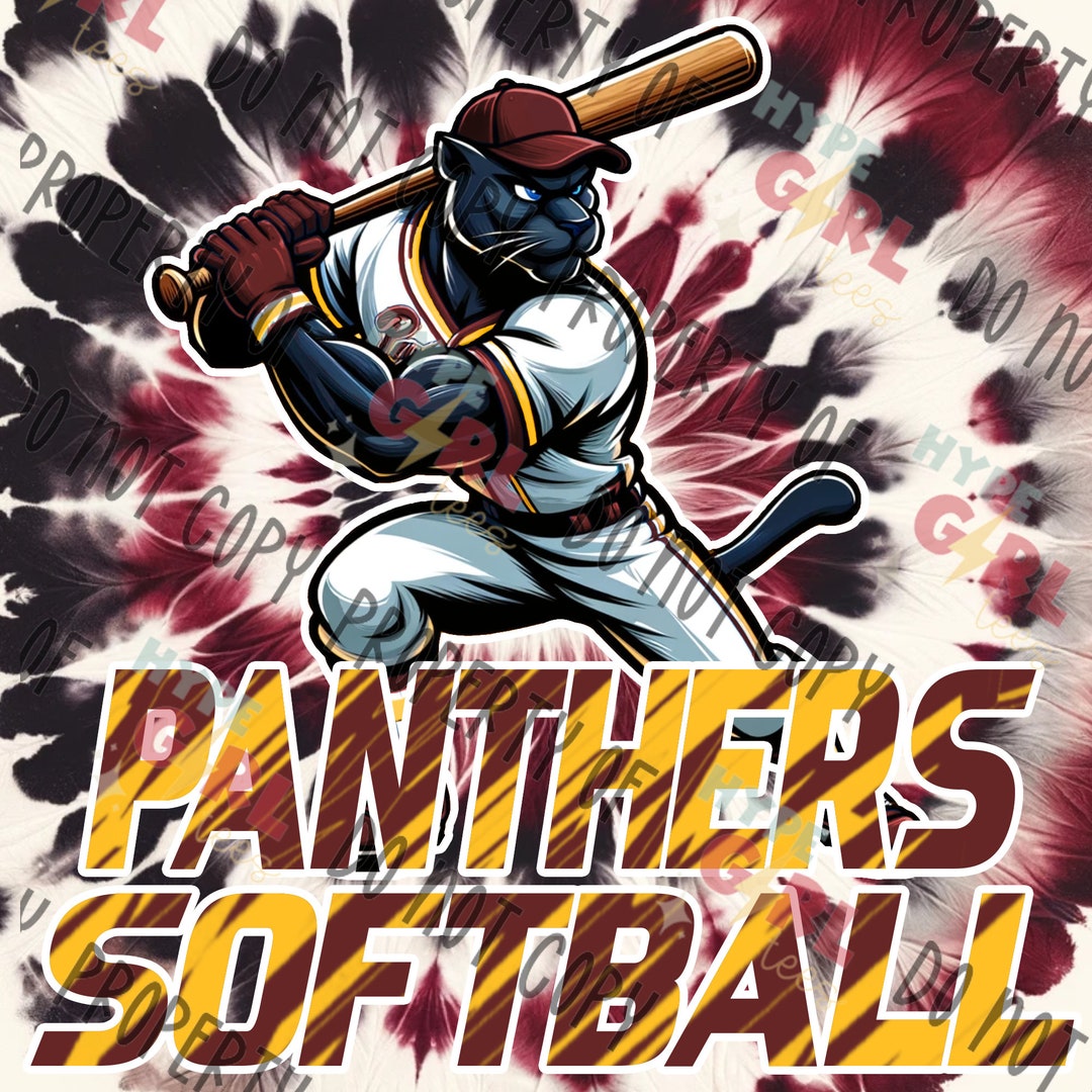 Panther Baseball / Softball Mascot PNG Digital File. Maroon & Gold ...