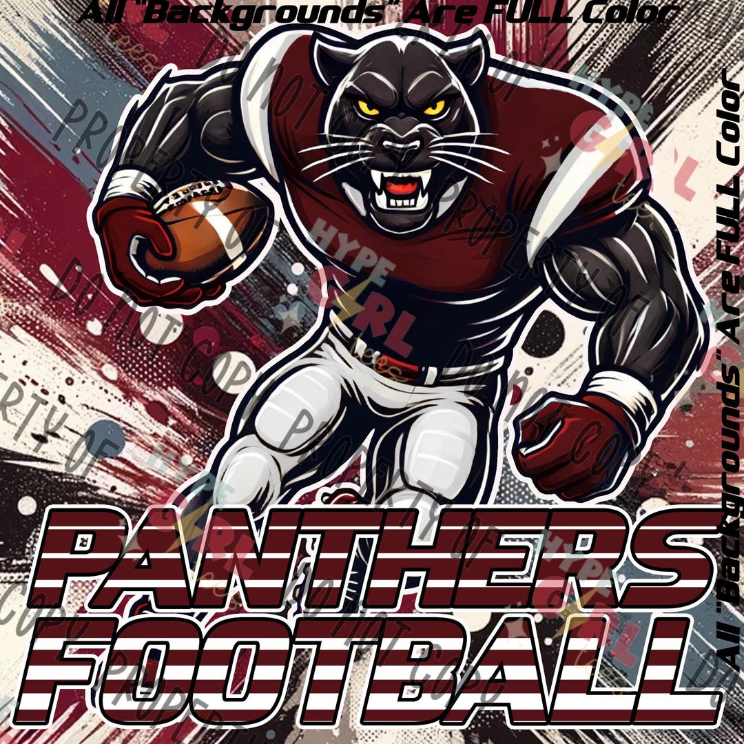 Panthers Football Design PNG Digital File. Maroon & White Variation ...