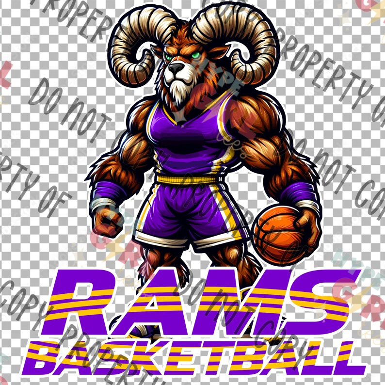 Rams Basketball Mascot PNG, Digital File. Rams Logo. Black & Gold Variation. Other Color ...
