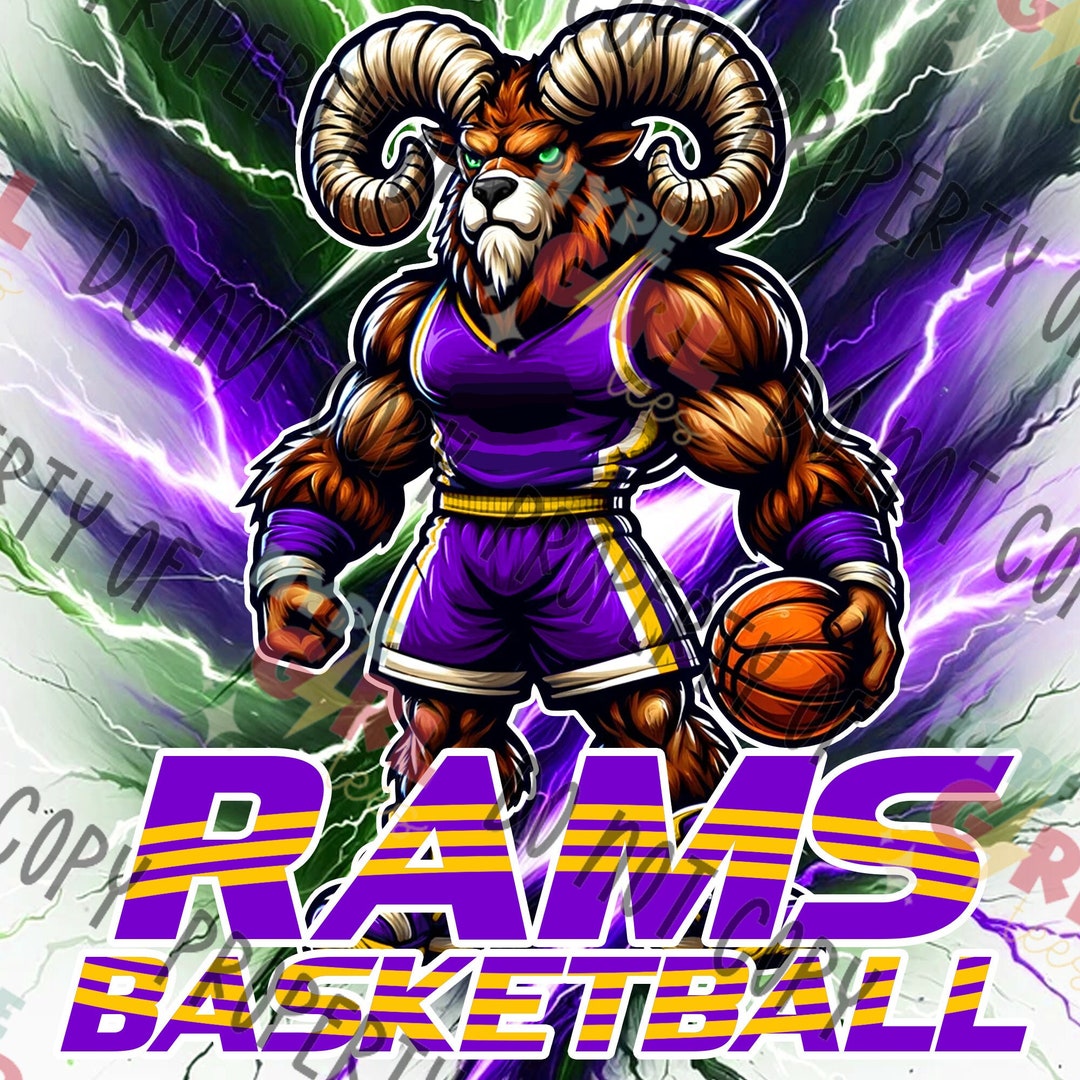 Rams Basketball Mascot PNG, Digital File. Rams Logo. Black & Gold ...