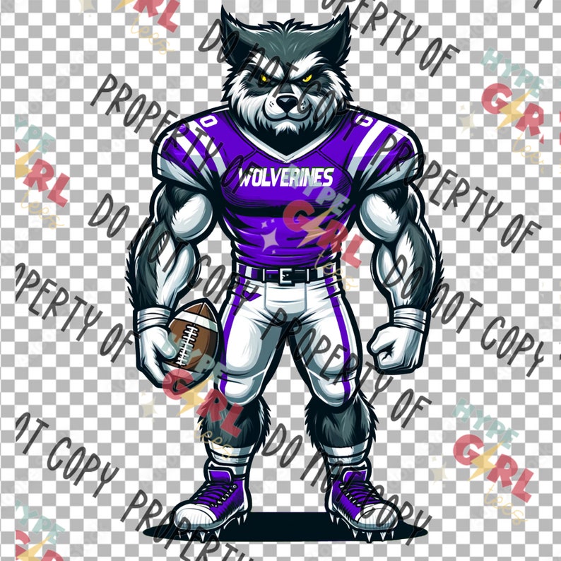Wolverine Football PNG Digital File. Purple & White Variation. Other ...