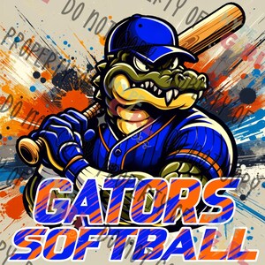 Gators Baseball / Softball Mascot PNG Digital File. Blue & Orange ...