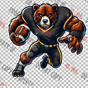 Bears Football PNG Digital File. Black & Gold Variation. Other Colors ...